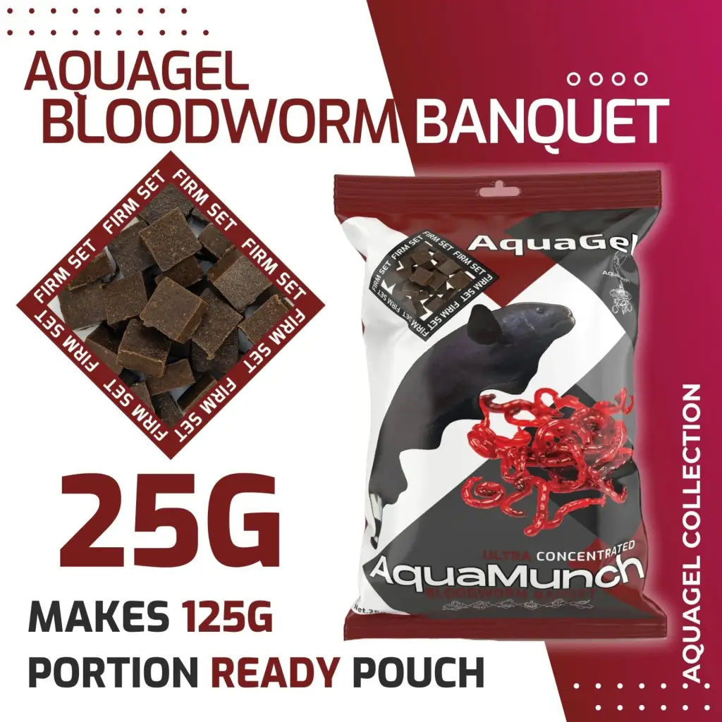 Buy Aquamunch Aquagel Bloodworm Banquet 25g Pouch on Sale – abquascape